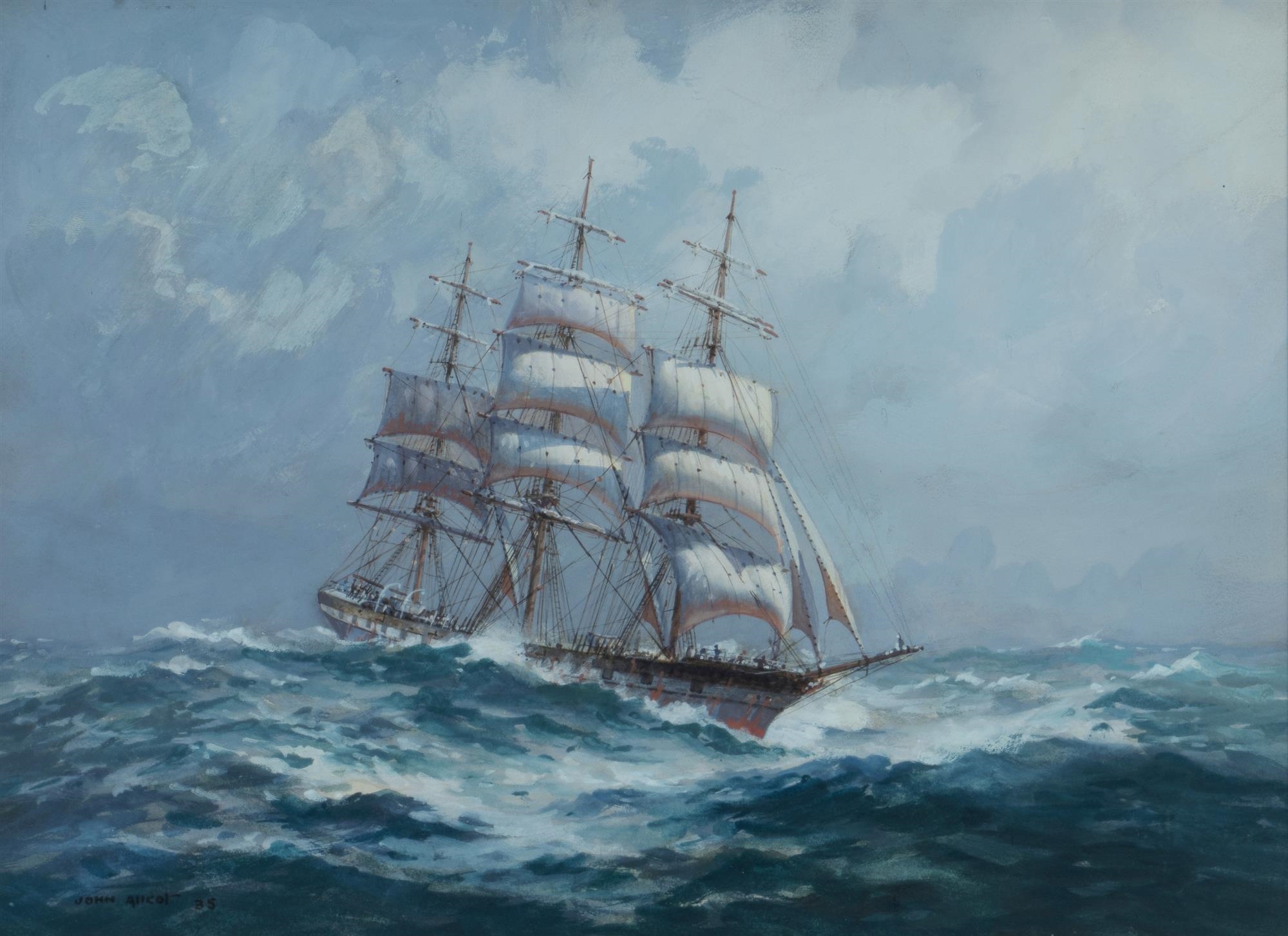 John Charles Allcot | Ship in Full Sail (1935) | MutualArt