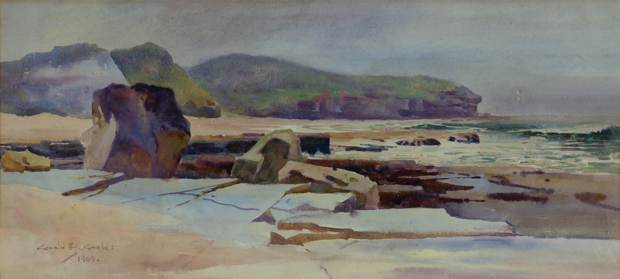 Gerald Fitzgerald | Coastal Rocks (1909) | MutualArt