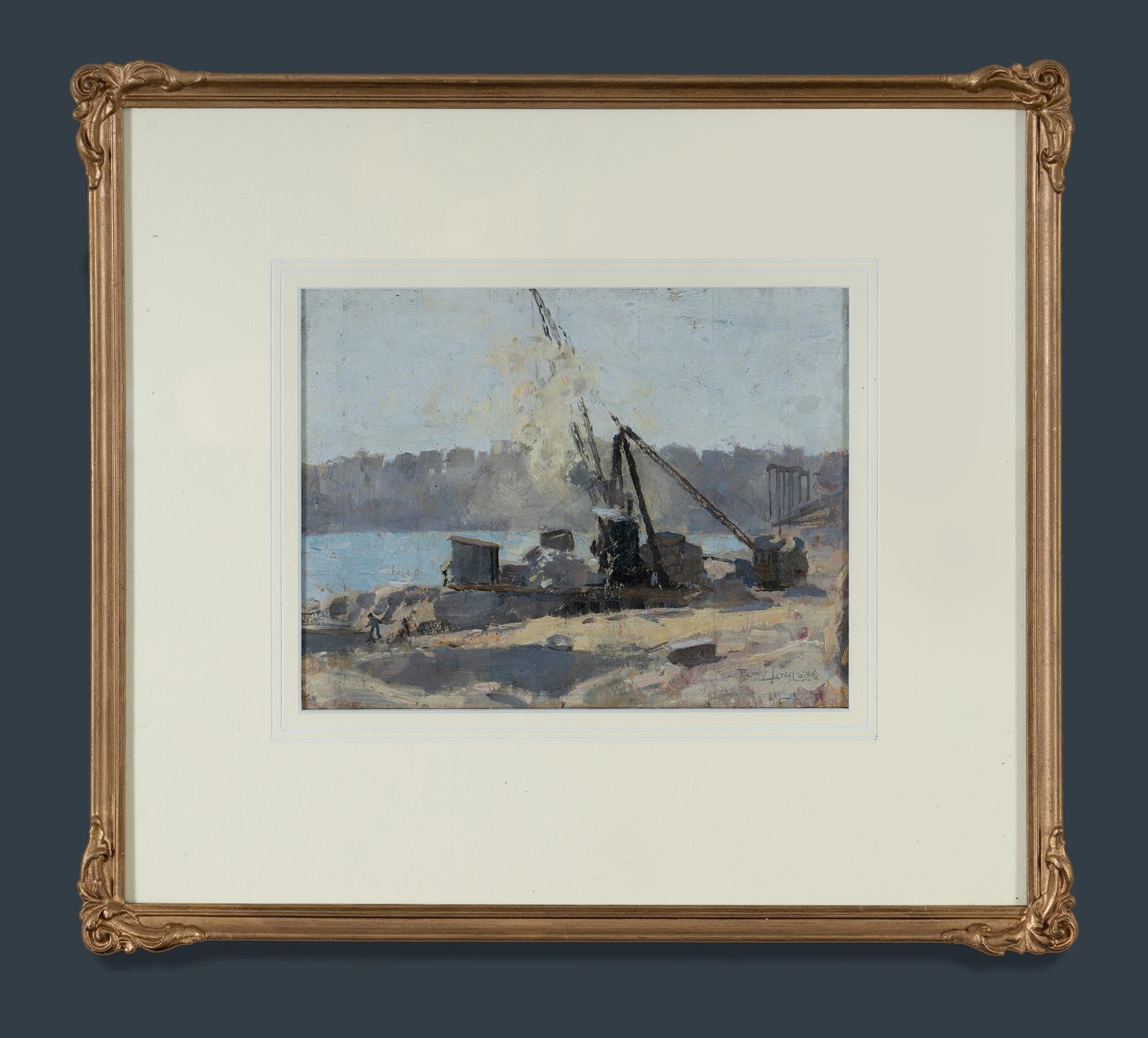 Percy Lindsay | The First Pylons - Construction of Sydney Harbour ...