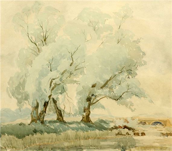 Philip Wilson Steer | PHILIP WILSON STEER (1860-1942) TREES BY A RIVER ...