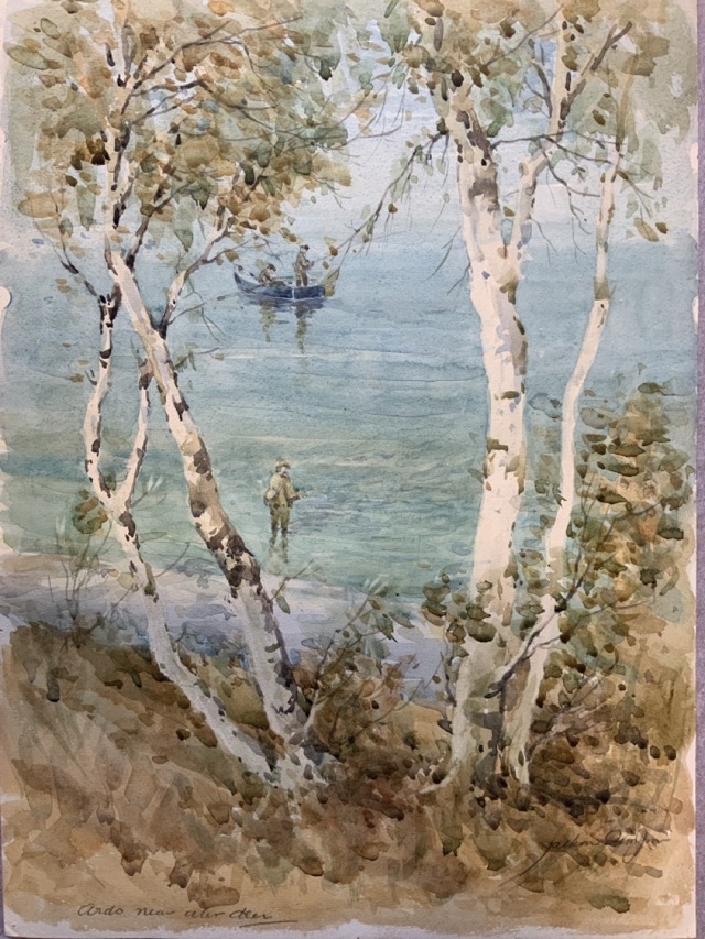 Henry Jackson Simpson | fisherman on loch side with further fishermen ...