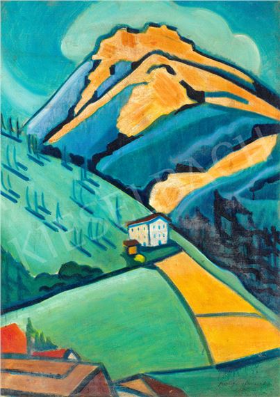 Chris Polgar | The Setting Sun (Art Deco landscape) (1972) | MutualArt