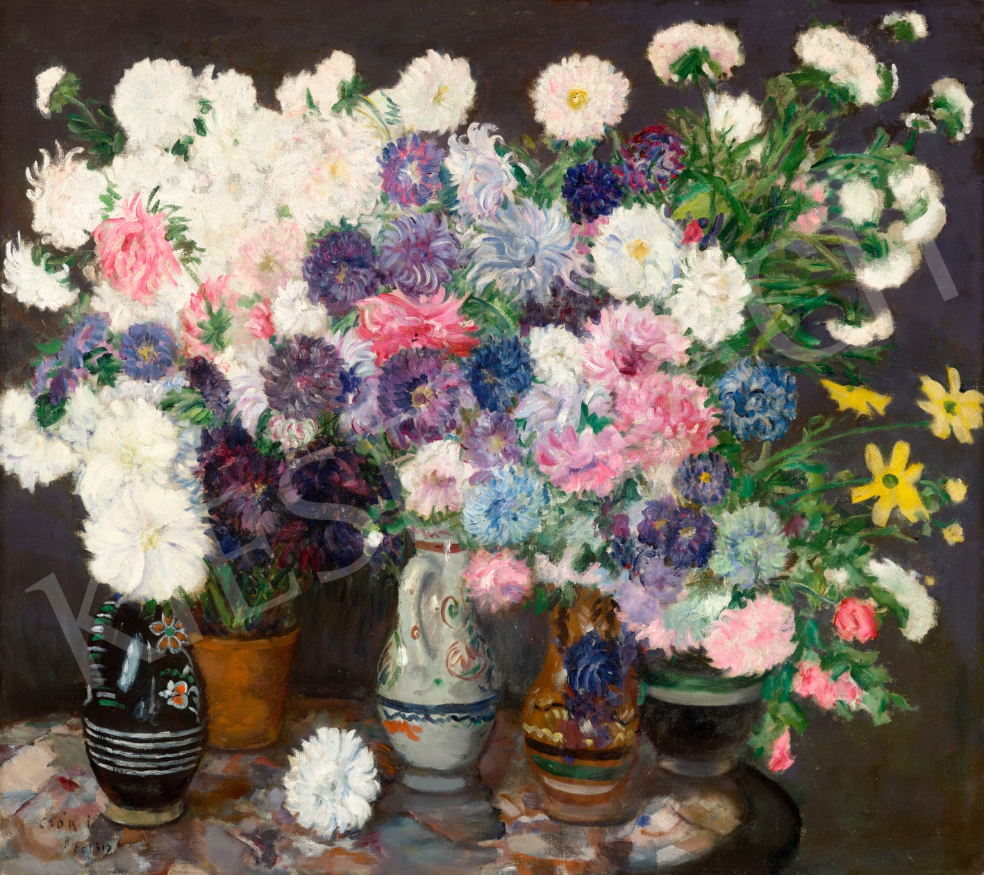 Istvan Csók | Still life with flowers (1918) | MutualArt