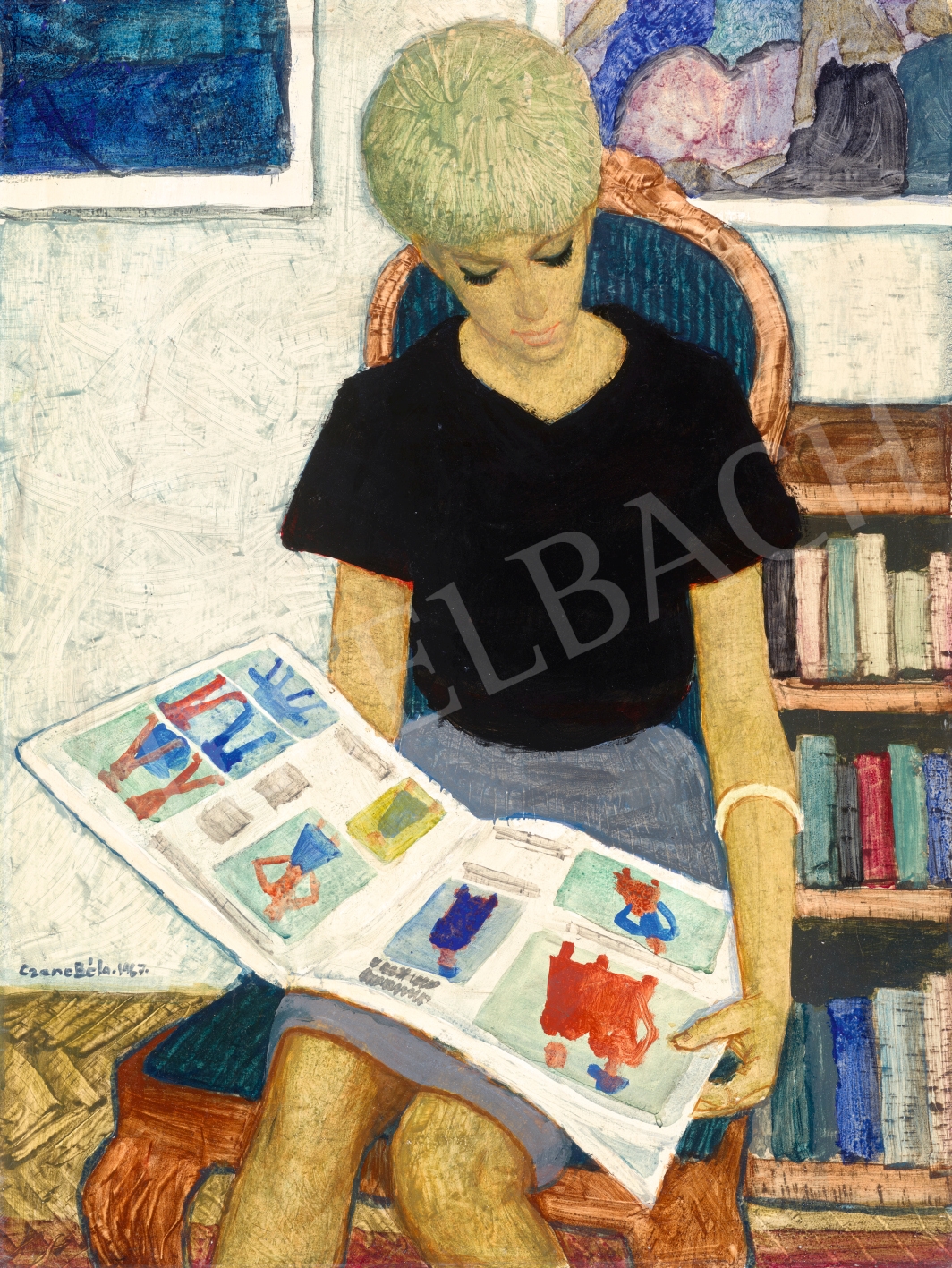 Béla Czene | Girl Reading Fashion Magazine (1967) | MutualArt
