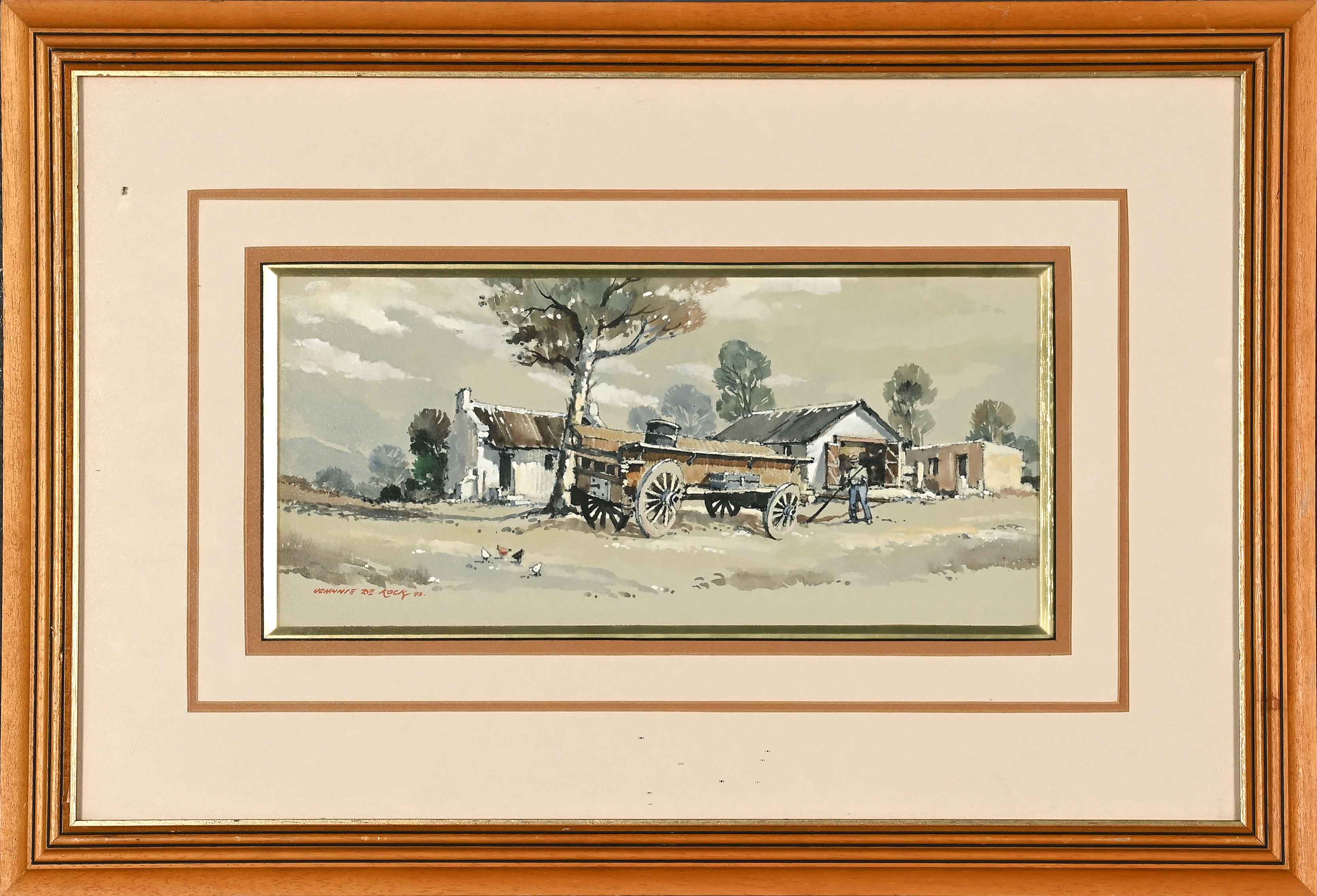 Johnnie de Kock | Wagon and Farmhouse (1992) | MutualArt