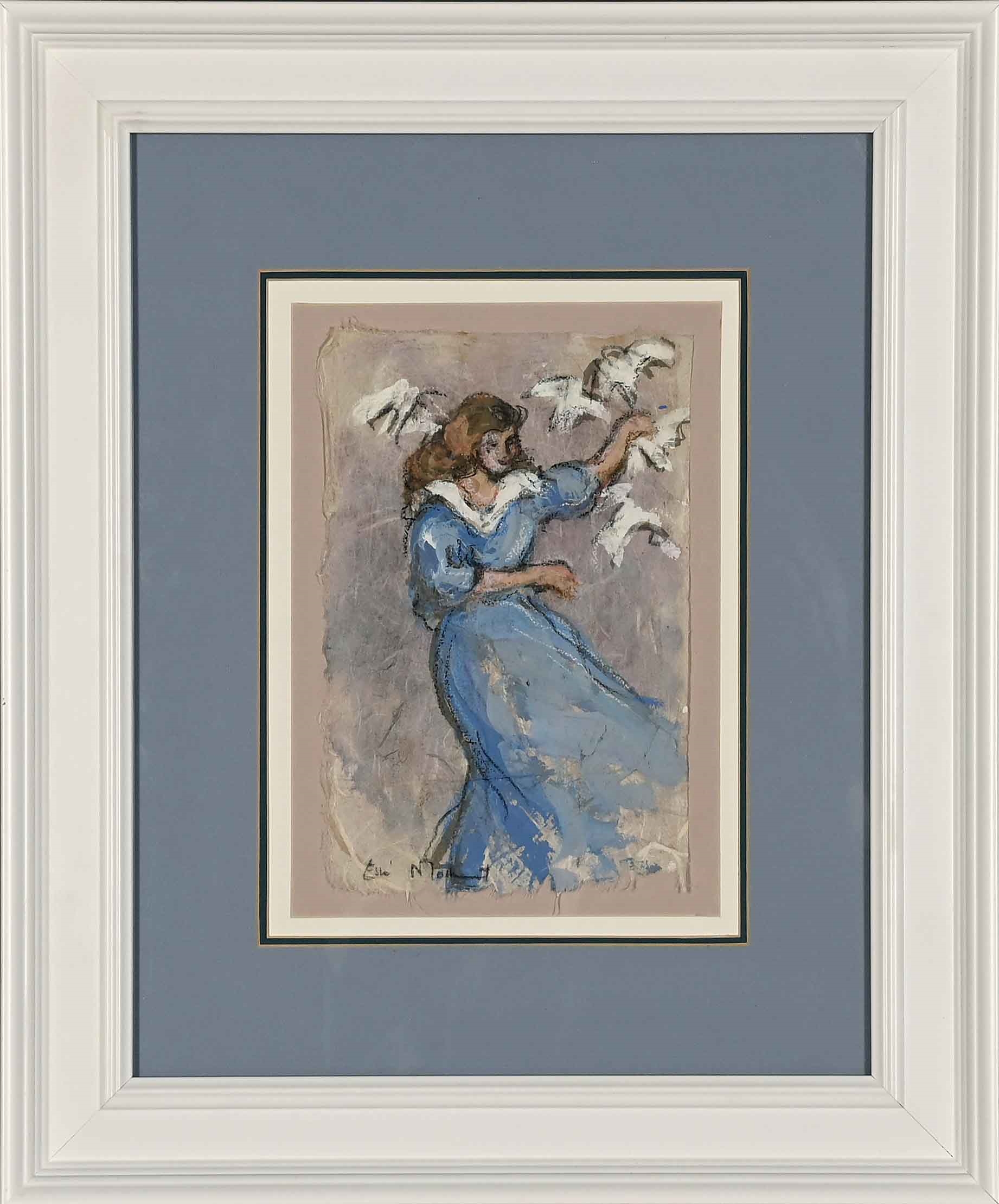 Esté Mostert | Lady with Birds | MutualArt