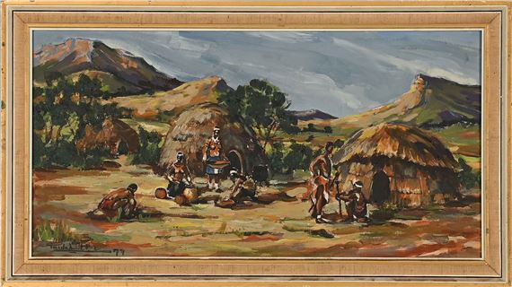 Paula Little | Figures and Rondawels (1977) | MutualArt