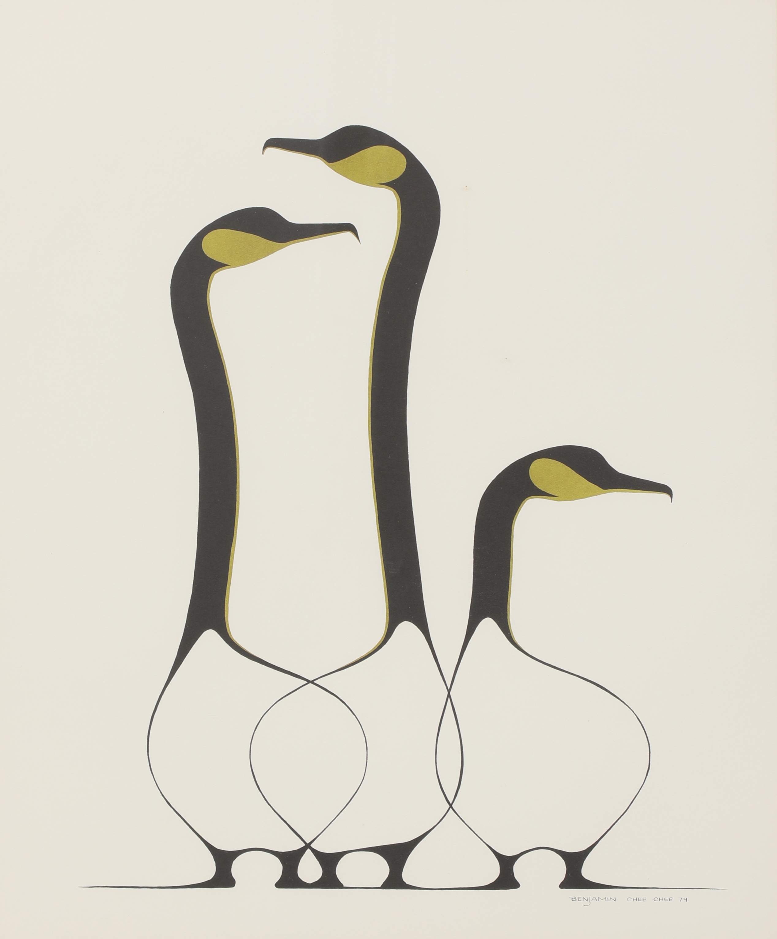 Benjamin Chee Chee | Two Birds Taking Off (1974) | MutualArt