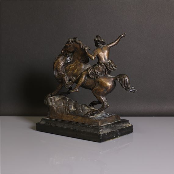 L. Zimmermann | An Amazonian on horseback fighting off a panther ...