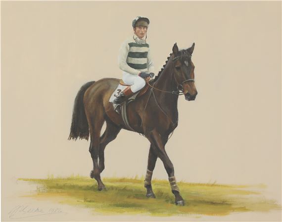 Frank L. Geere | Study of a bay with jockey up (1982) | MutualArt