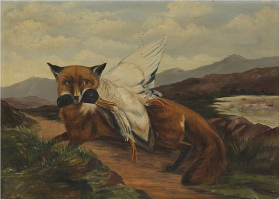 Clarence Roe | A fox and duck (1850) | MutualArt