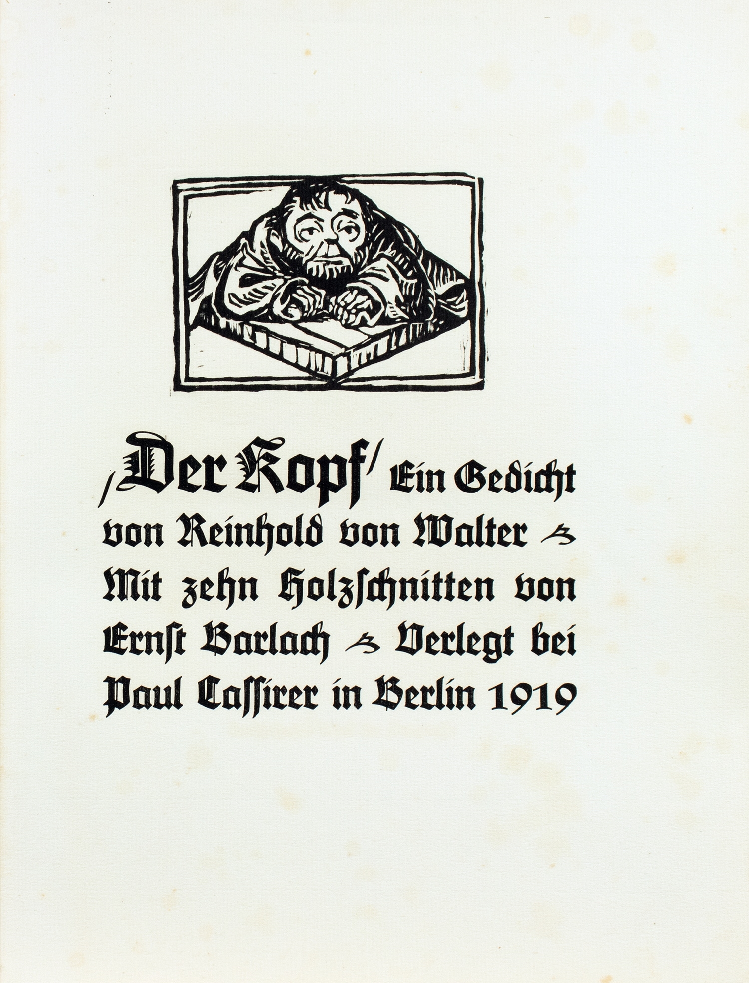 Ernst Barlach | Der Kopf. Ein Gedicht. (1919) | MutualArt