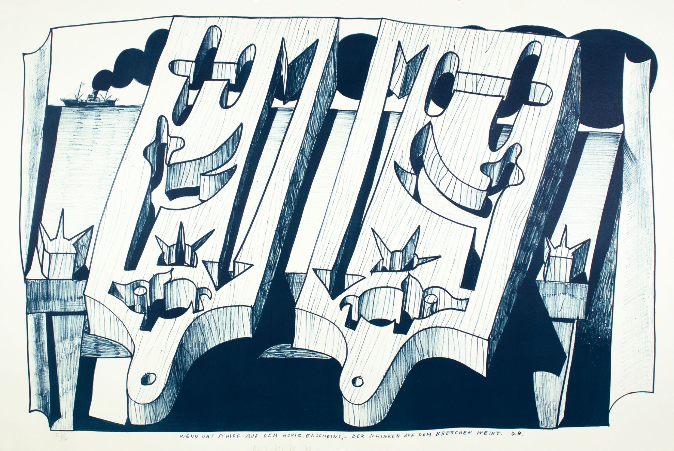 Dieter Roth | Wenn das Schiff auf dem Horiz. erscheint, – der Schinken ...