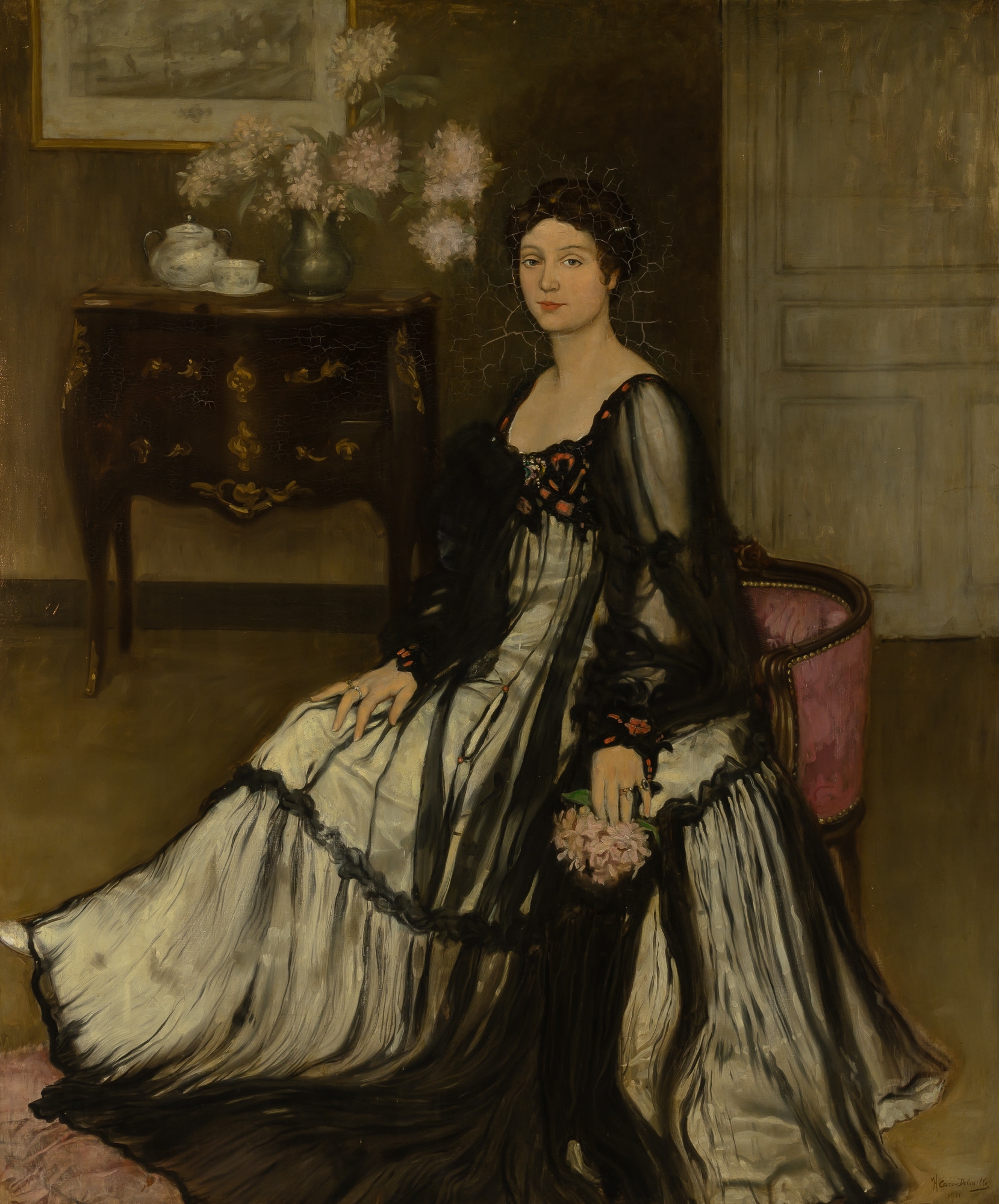 Henry Caro-Delvaille | Seated Lady with Hydrangeas (1911) | MutualArt