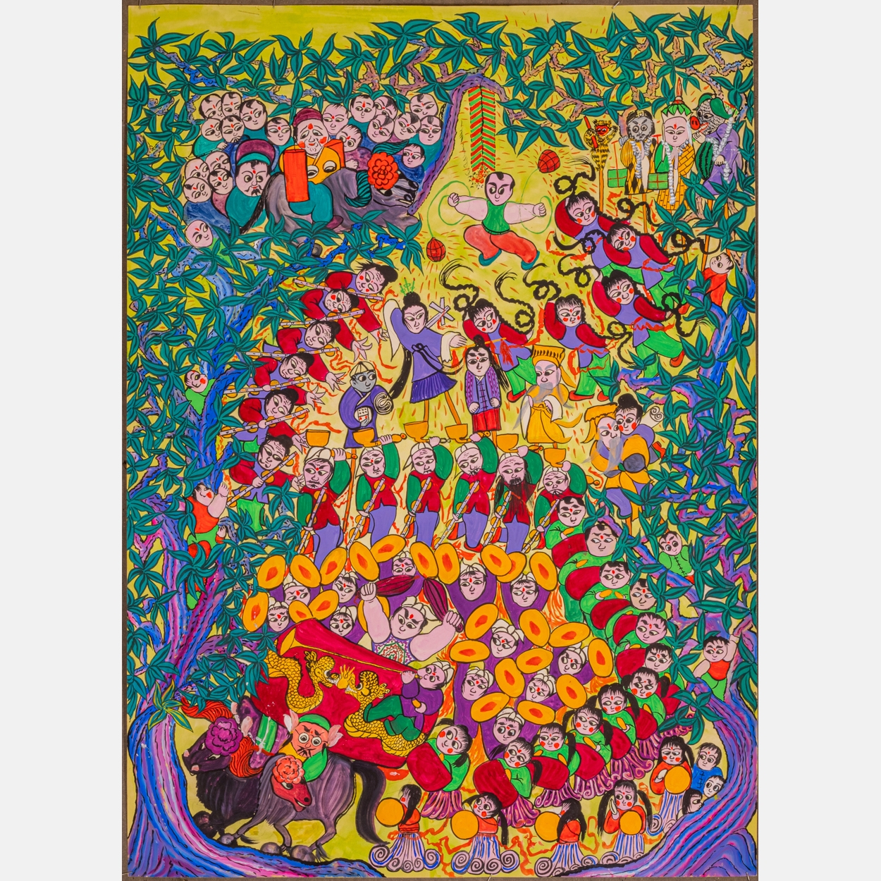 Chinese School, 20th Century | Chinese Huxian Peasant Painting ...