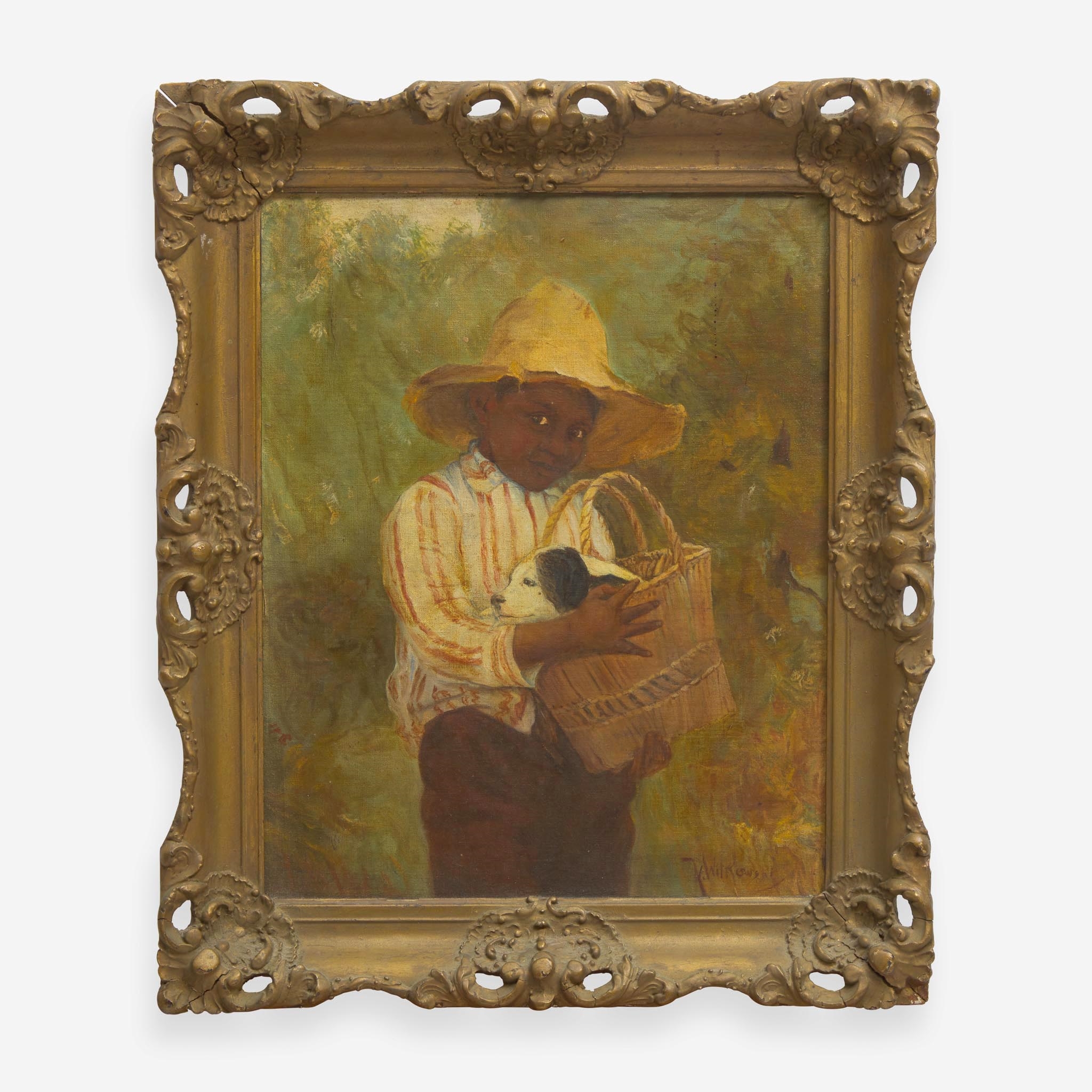 Karl Witkowski | Portrait of a Young Boy with a Pup | MutualArt