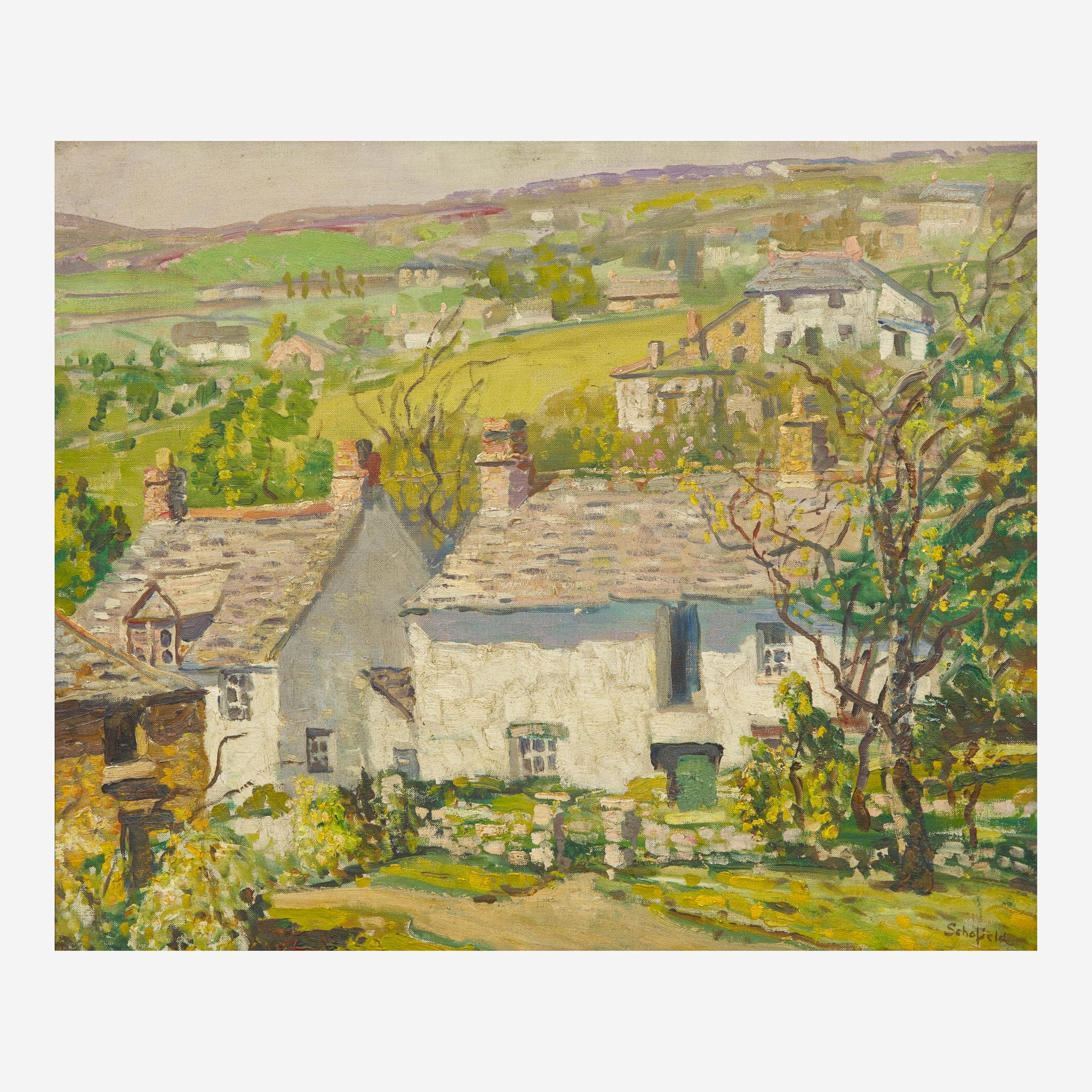 Walter Elmer Schofield | Cornish Village | MutualArt
