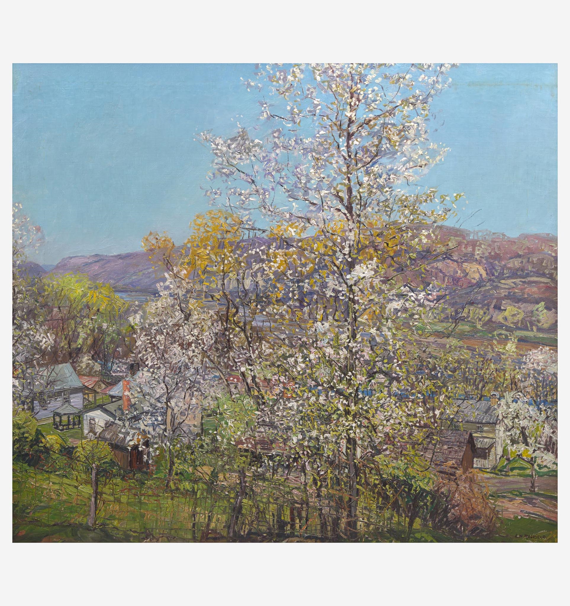 Edward Willis Redfield | Plum Blossoms (Circa 1920) | MutualArt