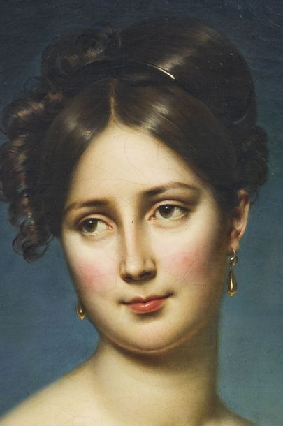 French School, 19th Century | Portrait of a young girl holding a rose ...