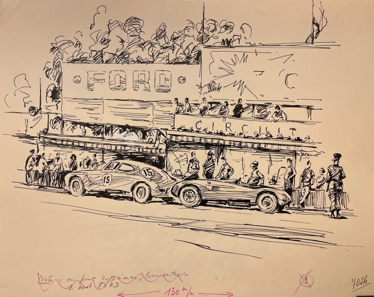 Jacques (1923- Hanot | Set of 4 drawings in Indian ink | MutualArt