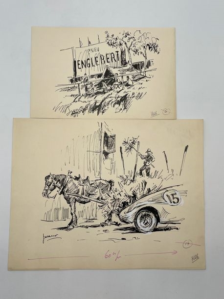 Jacques (1923- Hanot | Set of 4 drawings in Indian ink | MutualArt
