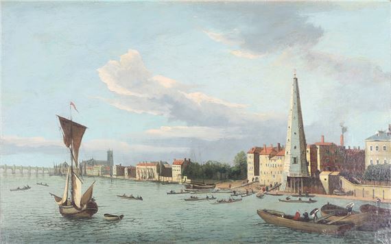 Samuel Scott | The Thames with the York Buildings Water Tower (19th ...