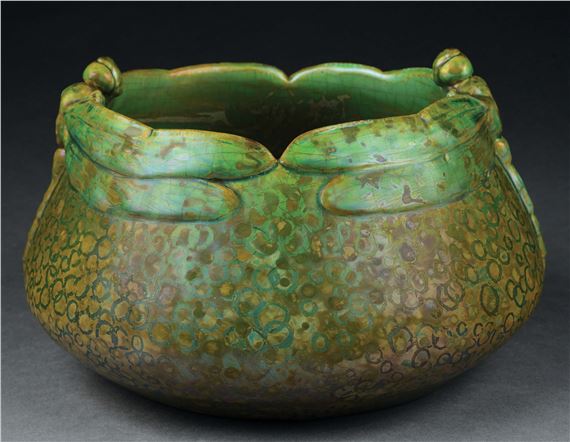 Clément Massier | EXTREMELY RARE CLEMENT MASSIER DRAGONFLY VASE (Circa ...