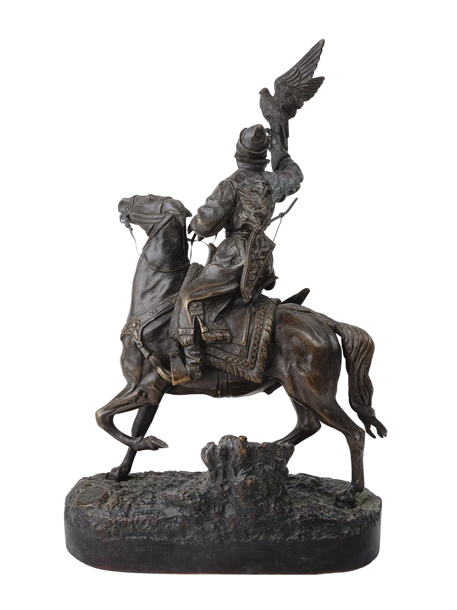 Yevgeniy Ivanovich Naps | A bronze figurine of a Russian hunter on ...