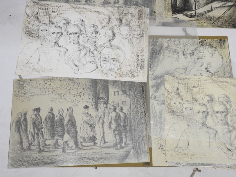 Bernard Locca | Cardboard box including prints and drawings of the ...