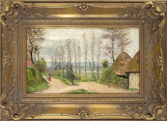 Alexandre Bertin | Rural idyll with staffage figure (1903) | MutualArt