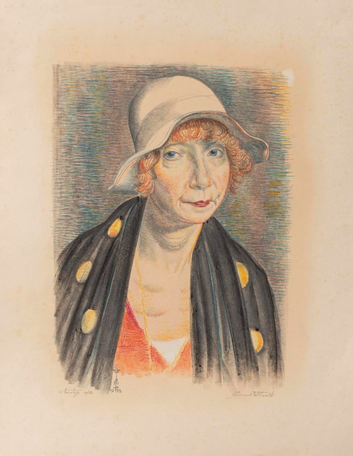 Eduard Wiiralt | Portrait de femme au chapeau (1932) | MutualArt