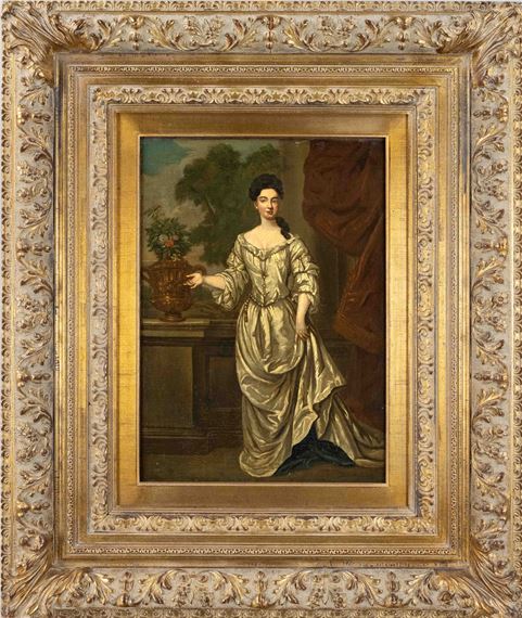 Daniel Stringer | Full-length portrait of a lady on a terrace with a ...