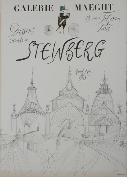 Saul Steinberg | Poster for the exhibition Recent drawings of Steinberg ...