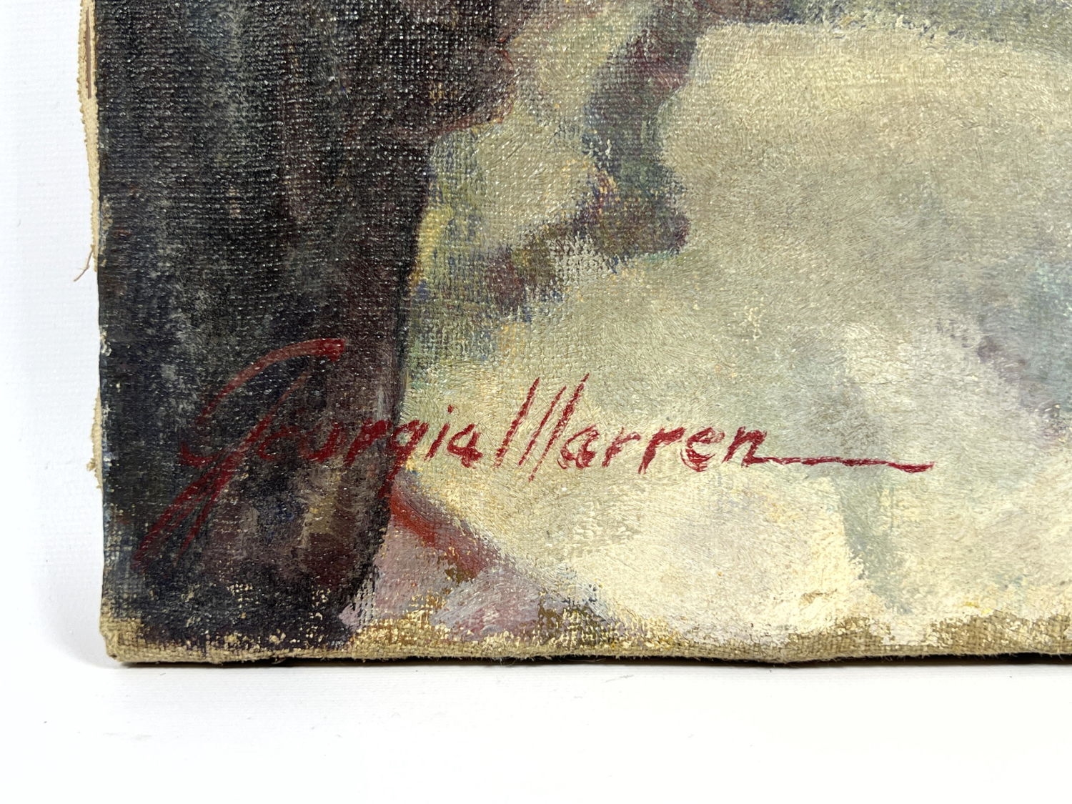 Georgia Warren | Young girl wearing braids reading red book | MutualArt