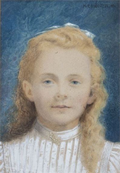 Marie Edmond Höner | Portrait of a young girl (1896) | MutualArt