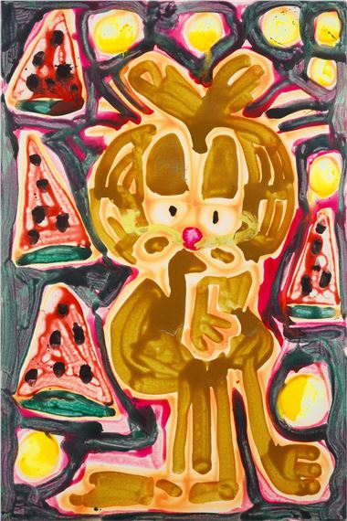 Katherine Bernhardt | Garfield Maria Disaster (2017) | MutualArt