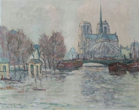 André Wilder | View of the Seine in Paris near Notre Dame (1910 ...