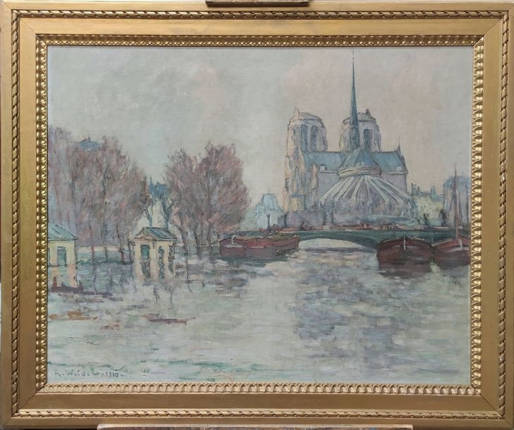 André Wilder | View of the Seine in Paris near Notre Dame (1910 ...