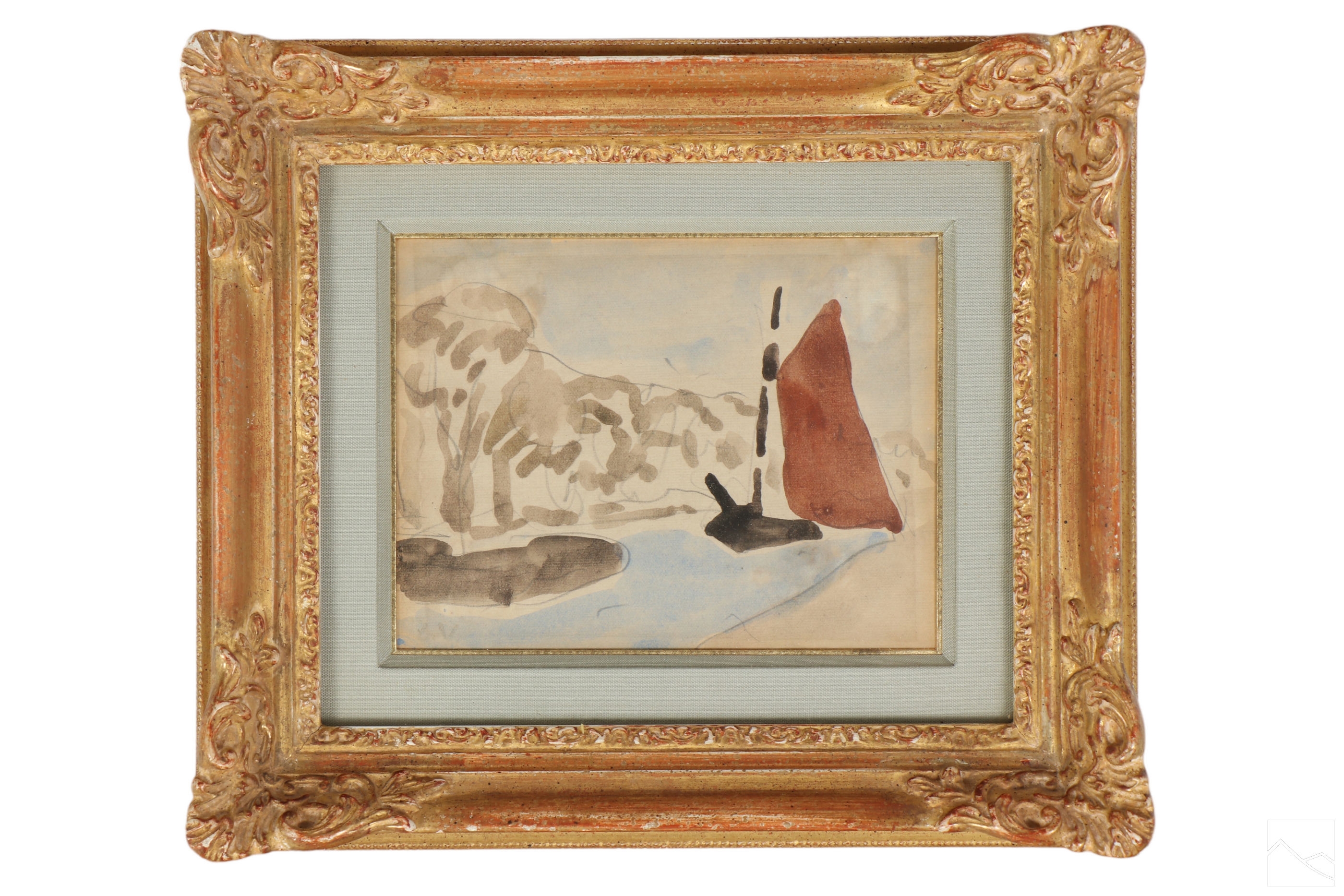 Louis Valtat | Coastal landscape with sailboat in the loose Fauvist ...