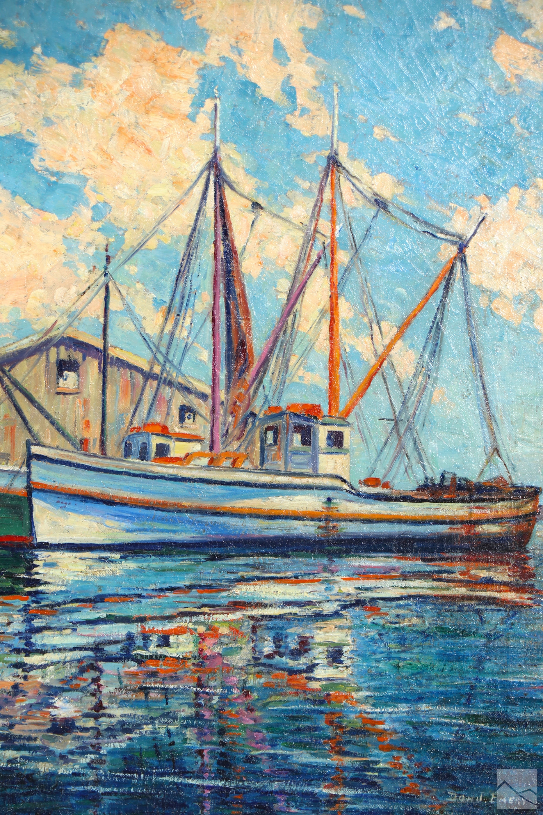 Don J. Emery | Old Florida Daytona Beach marine harbor scene in a ...