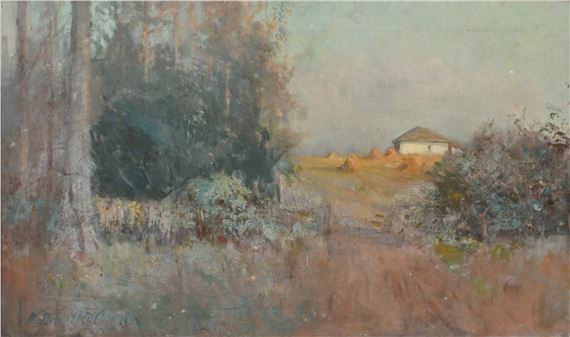 William Delafield Cook | Landscape with a wood and a field of corn ...