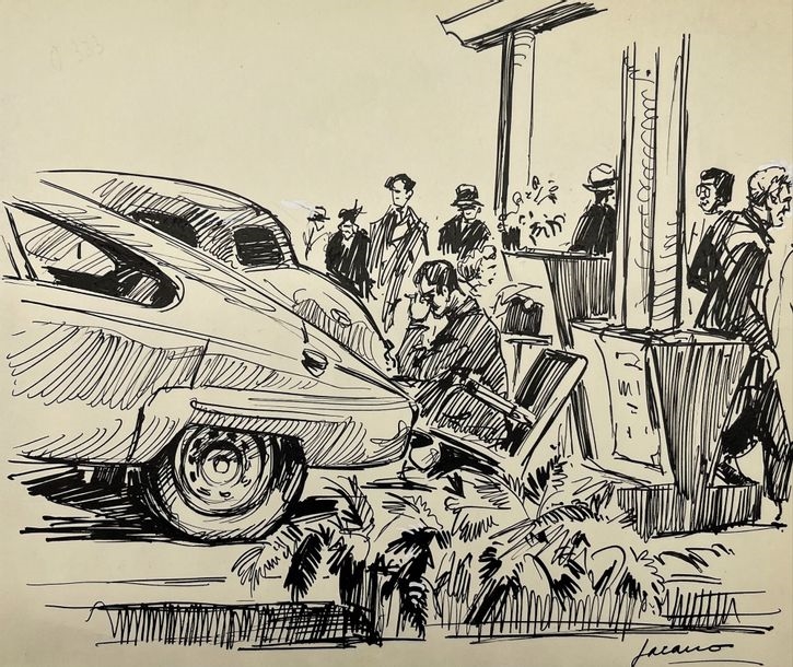 Jacques (1923- Hanot | Set of 3 drawings in Indian ink | MutualArt