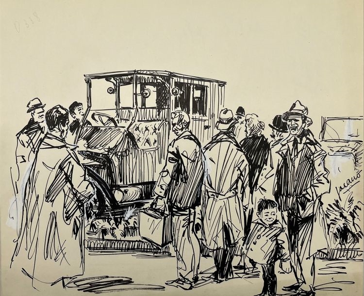 Jacques (1923- Hanot | Set of 3 drawings in Indian ink | MutualArt