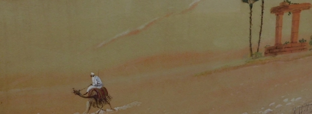 Harry Stanton Lynton | Egyptian desert scene, figure on camel before ...