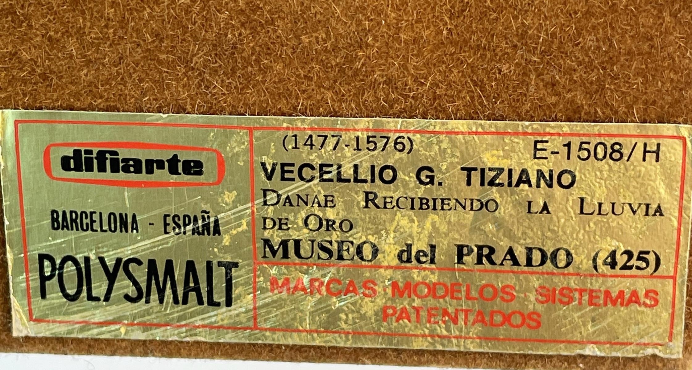 Titian | The Reclining Nude And The Poesie Danaë Receiving The Golden ...