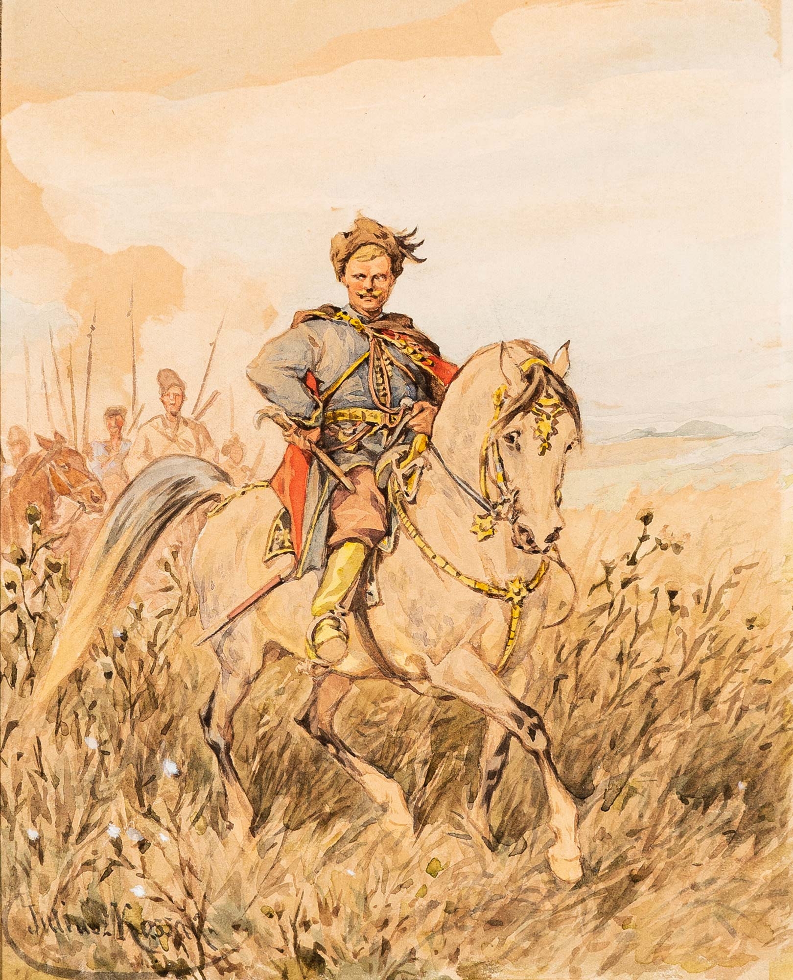 Julius Kossak | Michał Wołodyjowski na stepie | MutualArt