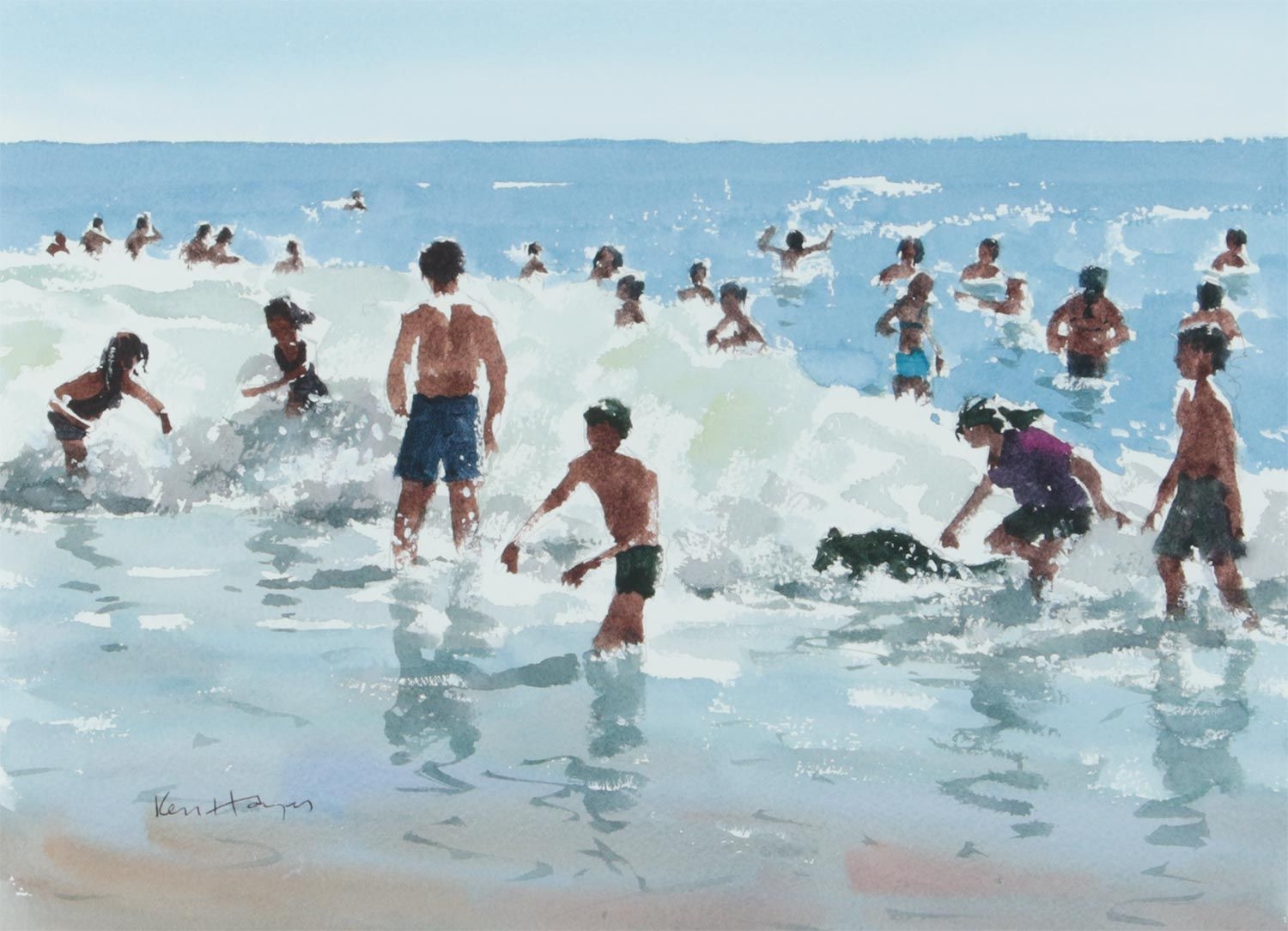 Kenny Hayes | 'FUN IN THE WAVES' | MutualArt