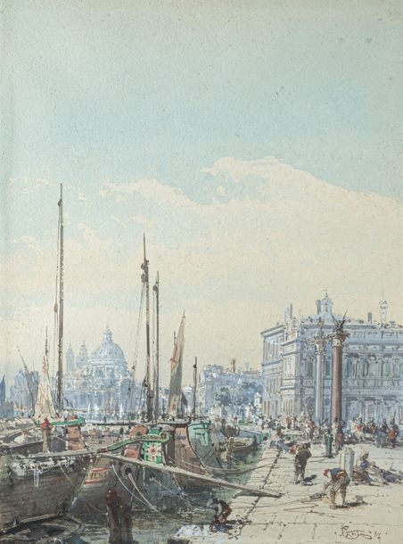 Emmanuel Costa | The Slave Quay in Venice (1887) | MutualArt