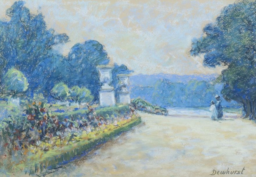 Wynford Dewhurst | The Terrace and View of the Park of the Château de ...