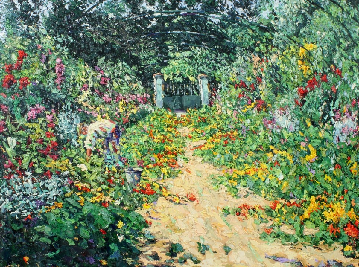 James S. Brohan | Working in the Garden | MutualArt